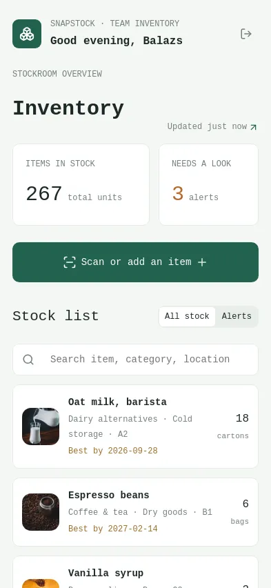 SnapStock AI Inventory