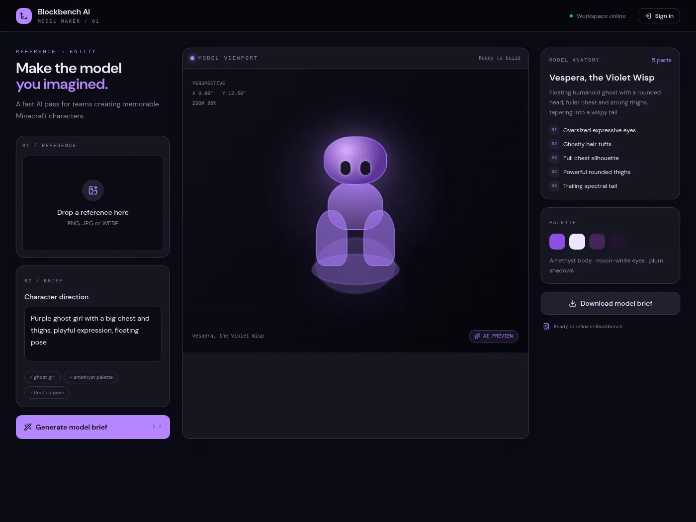 Blockbench AI Model Maker