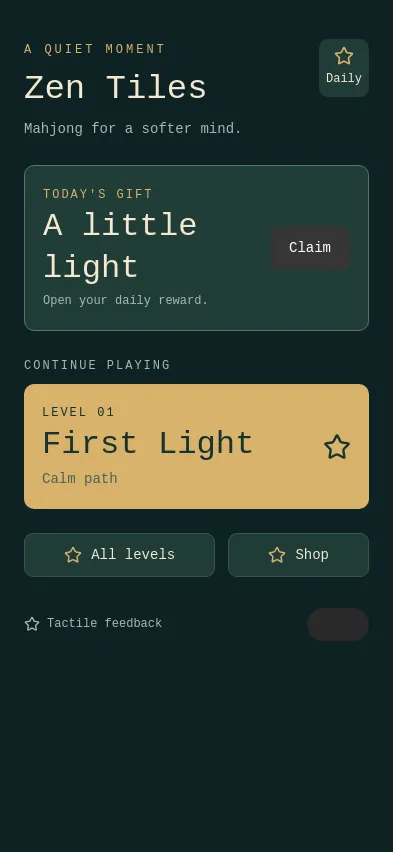 Zen Tiles Mahjong