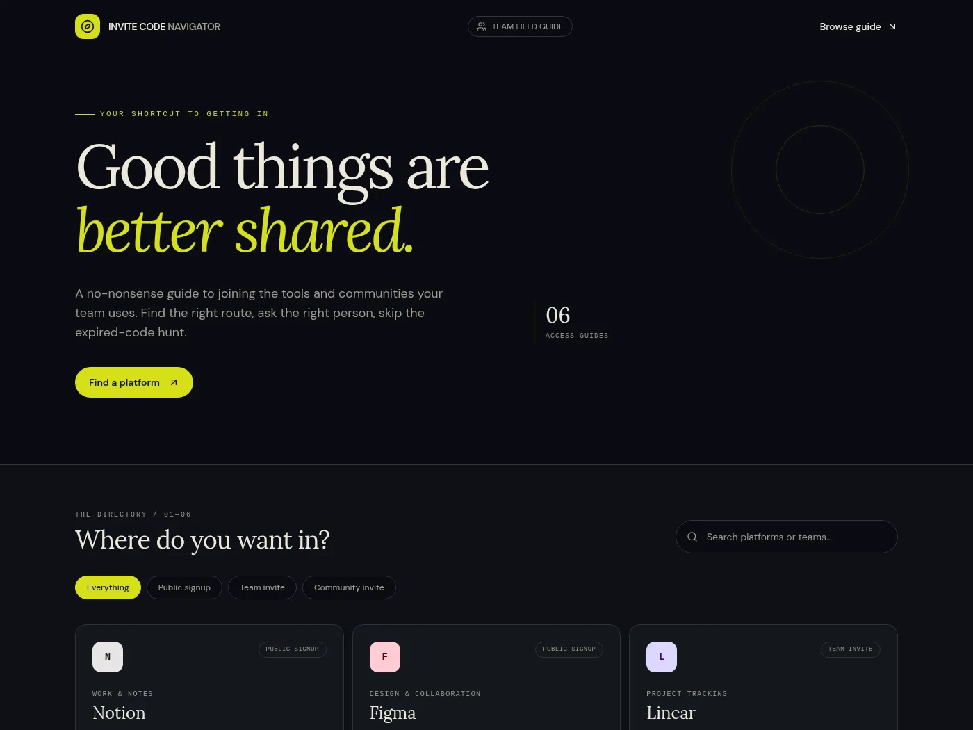 Invite Code Navigator