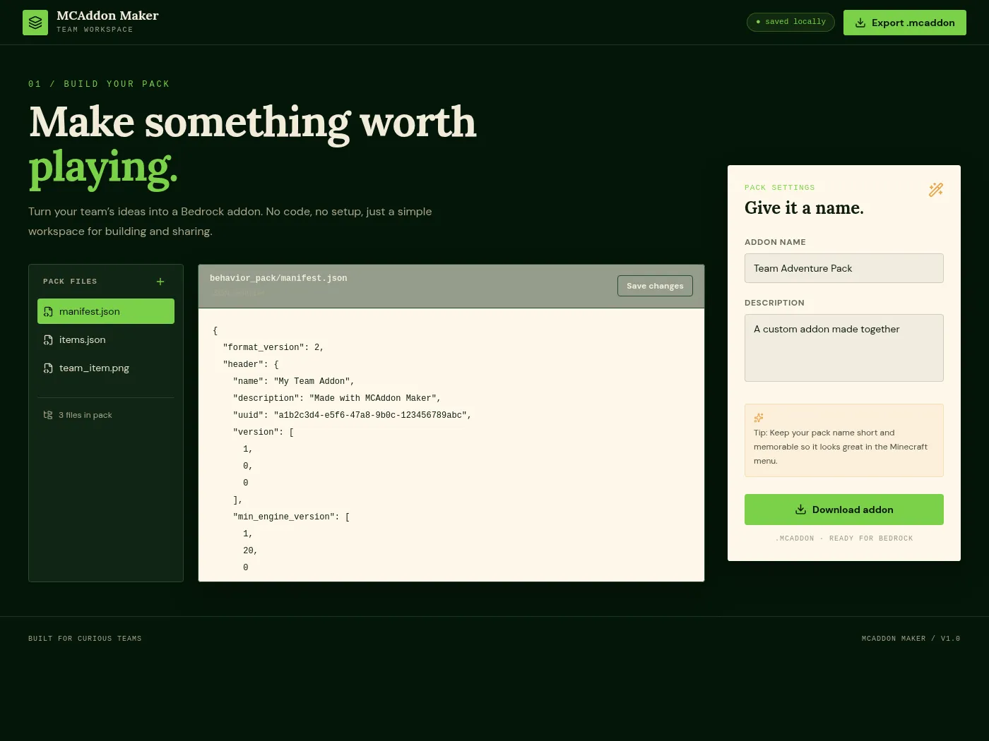 MCAddon Maker