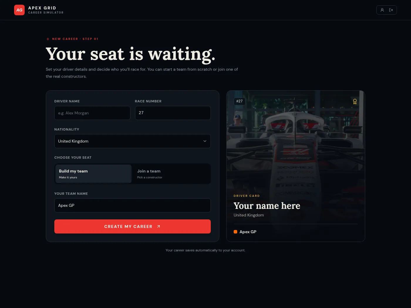 F1 Career Simulator