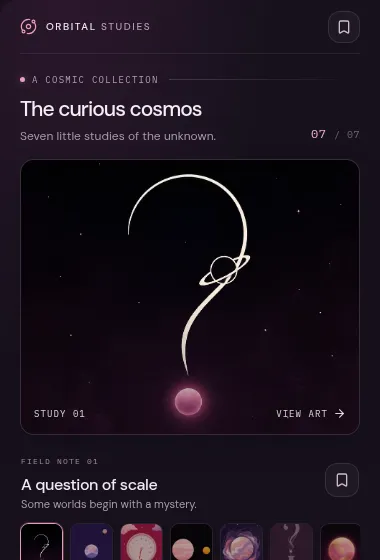 Cosmic Minimalist Art Gallery