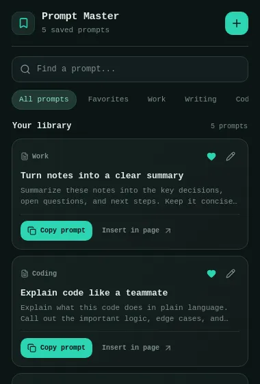 Prompt Master Extension