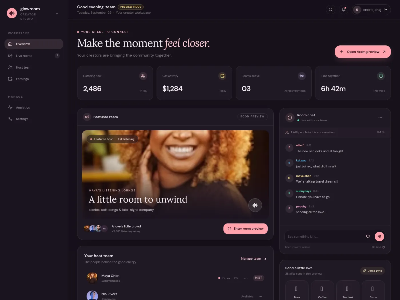 Live Gifting Call Platform