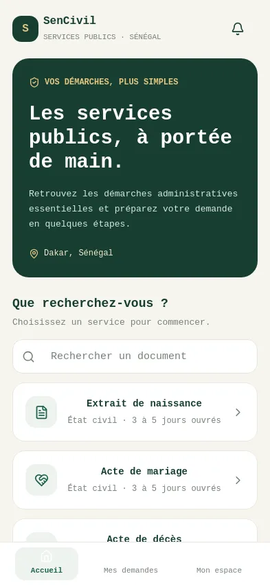 SenCivil Digital Access