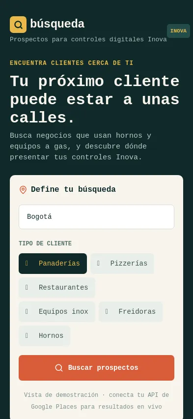Búsqueda Clientes Inova