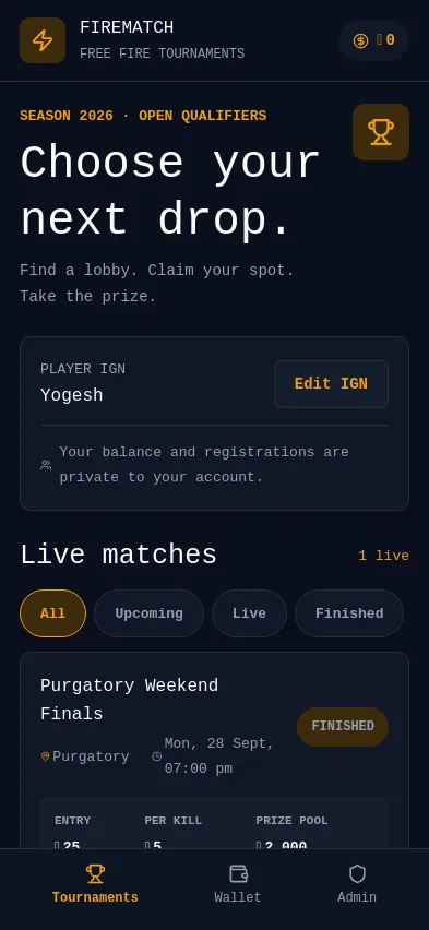 FireMatch Esports Manager