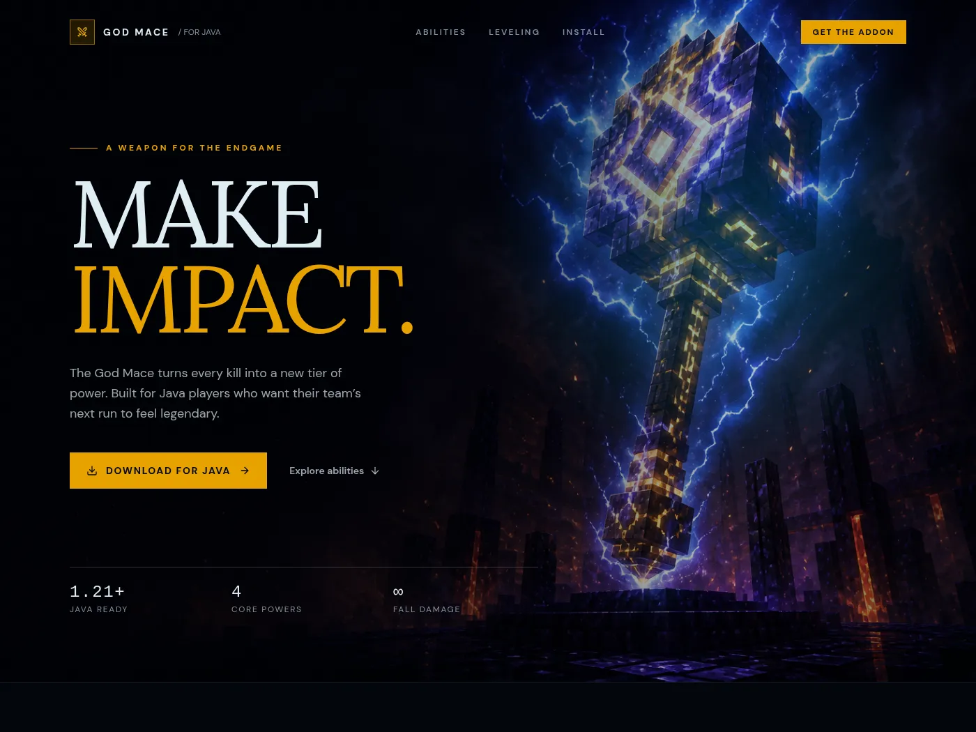 God Mace Minecraft Addon