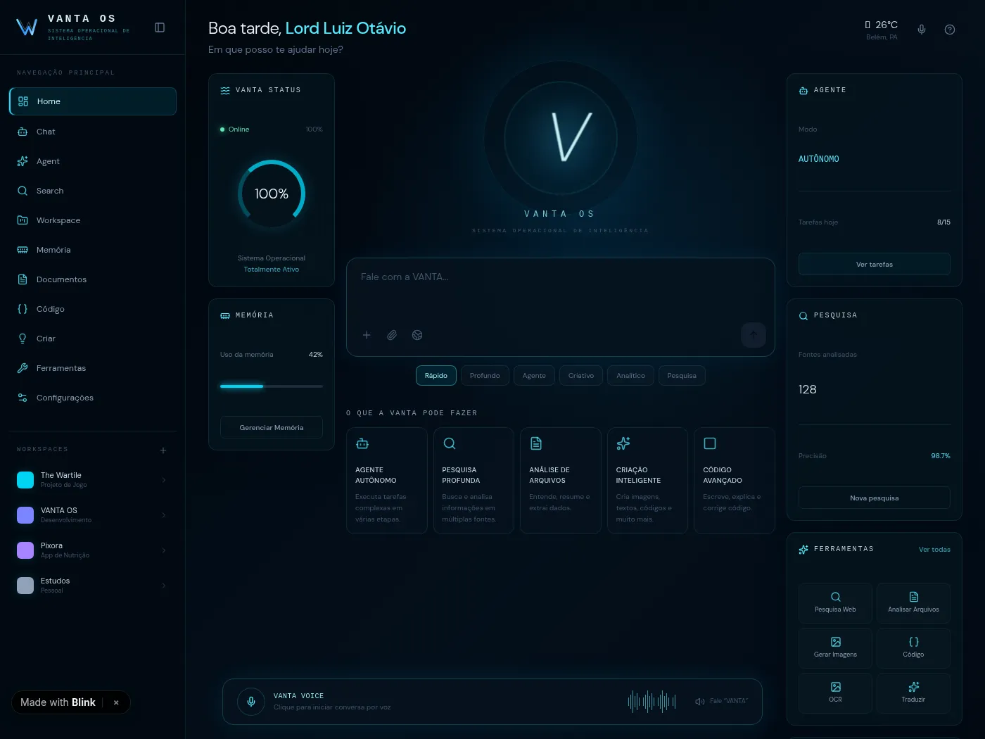 VANTA OS — AI Operating System