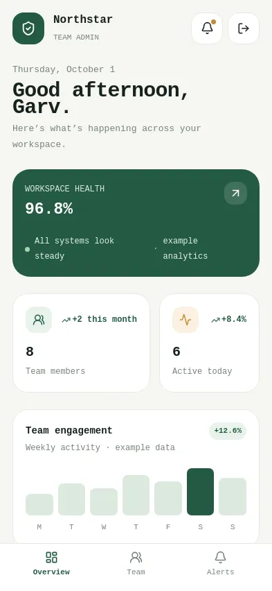 Team Admin Mobile Panel