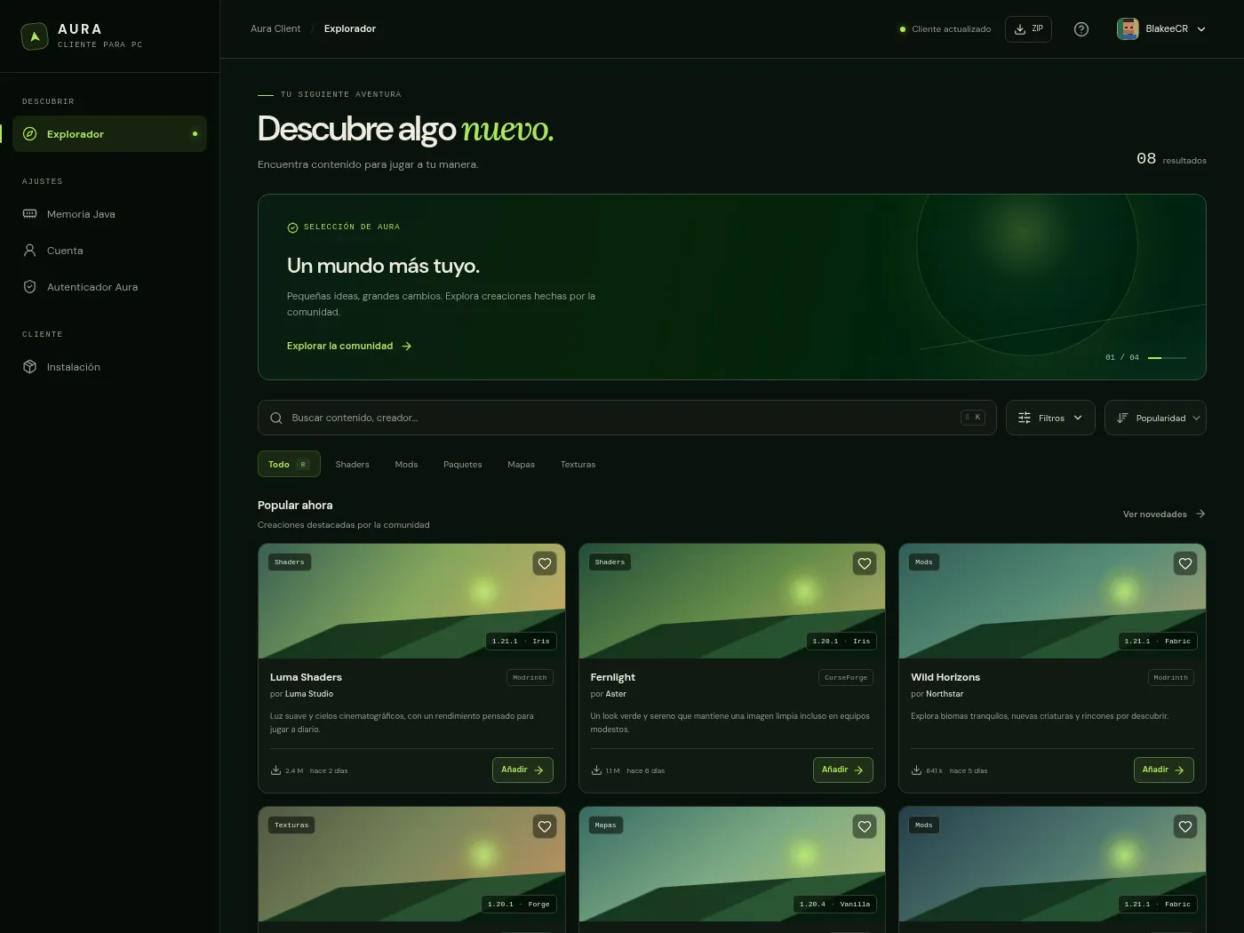 Aura PC Client Redesign