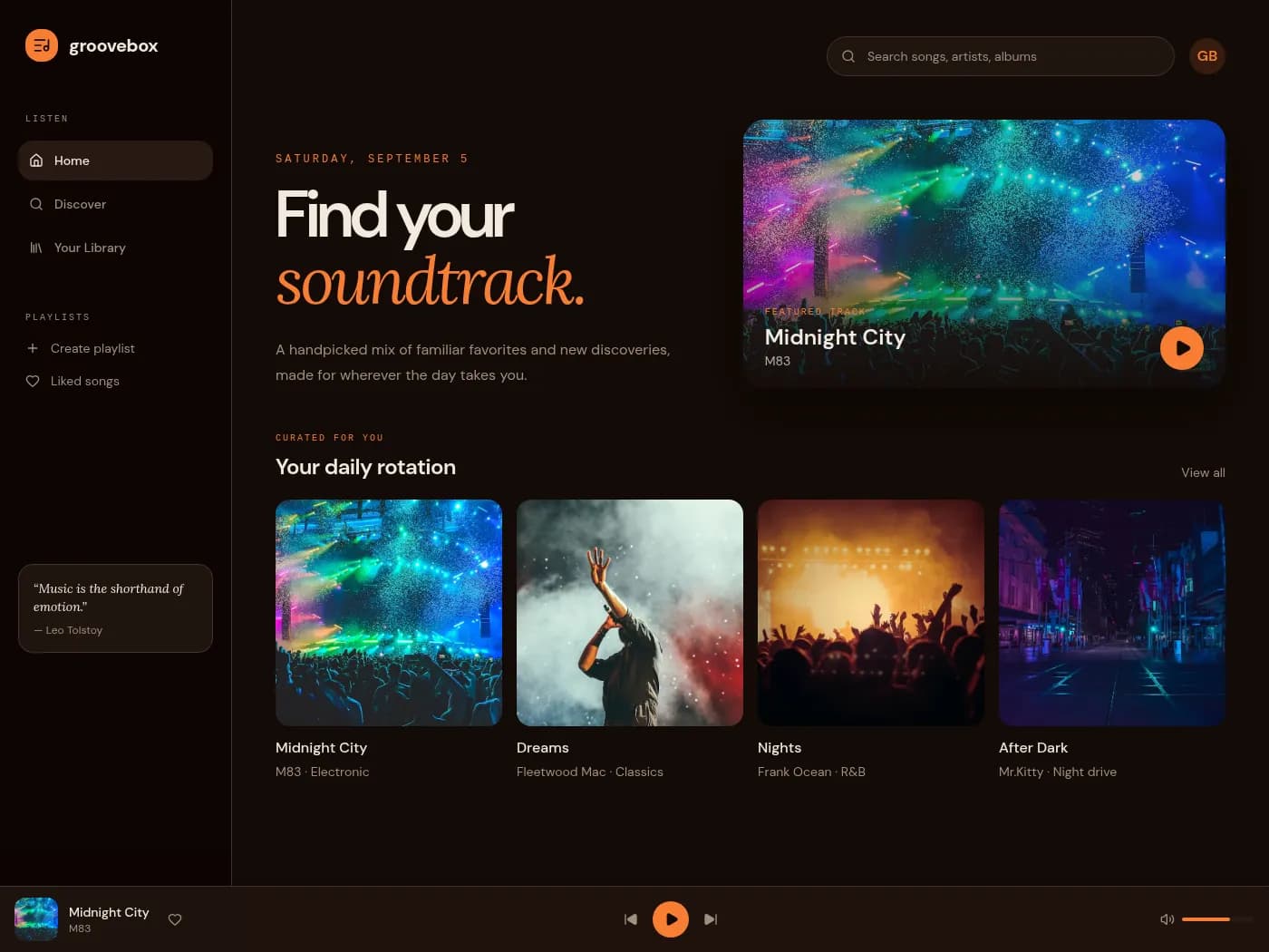 GrooveBox Music App