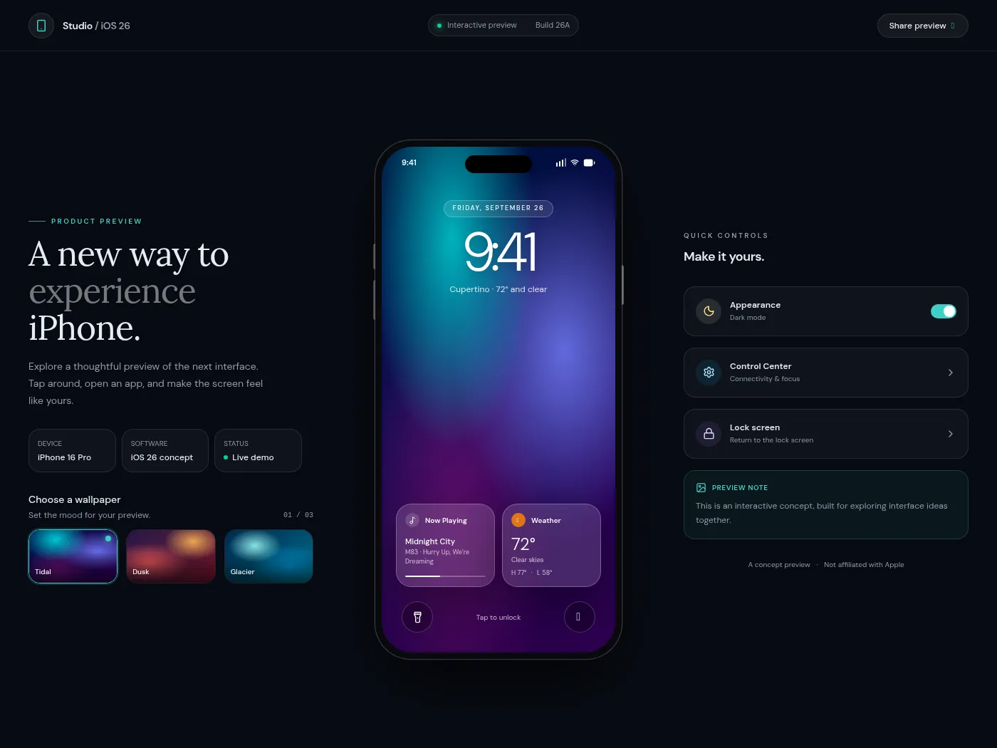 iOS 26 Interactive Simulator