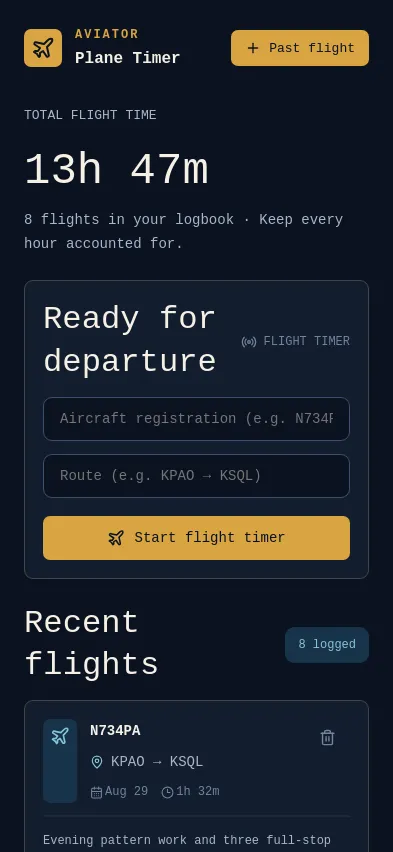Aviator Plane Timer