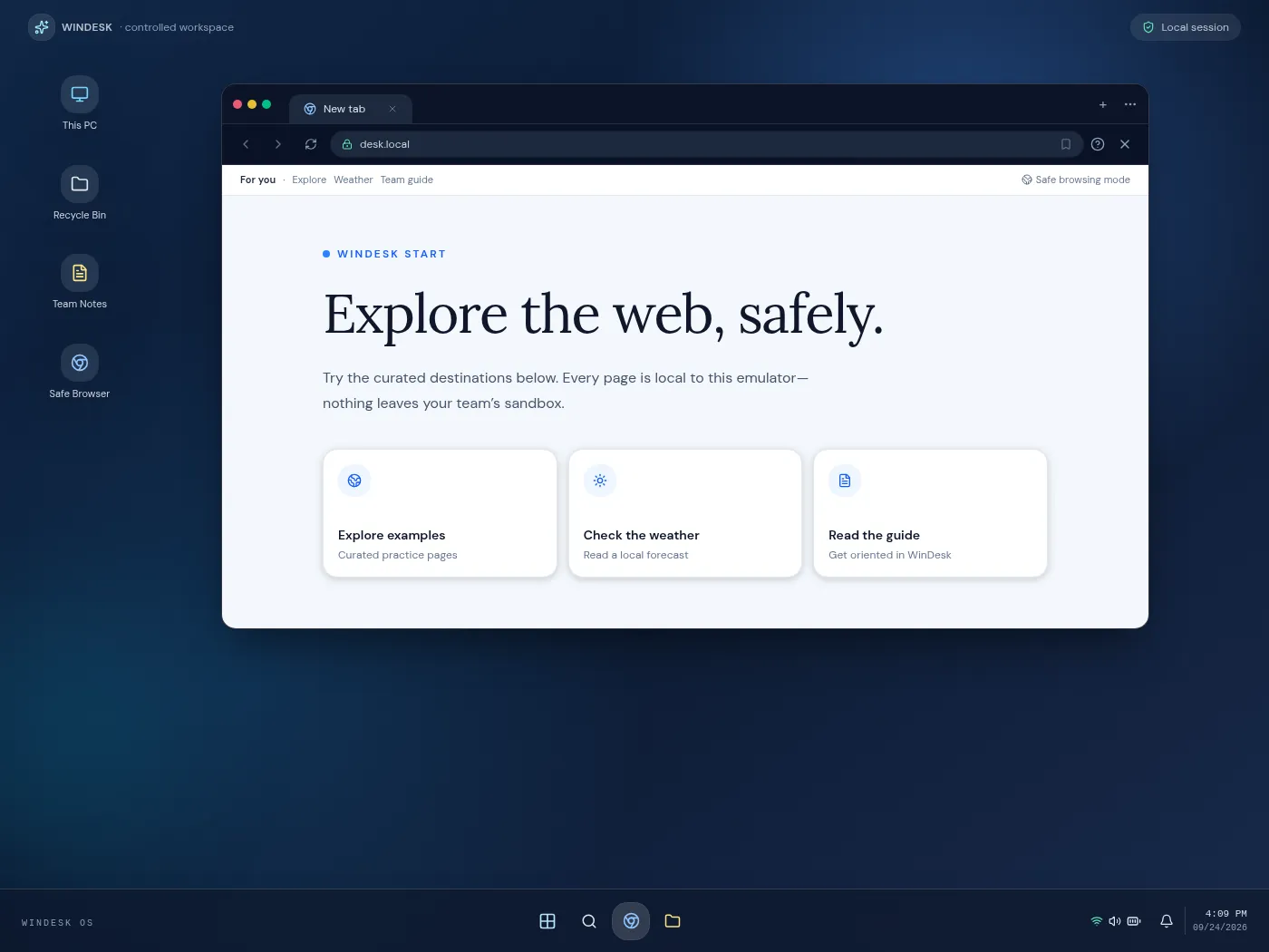 WinDesk Web Emulator