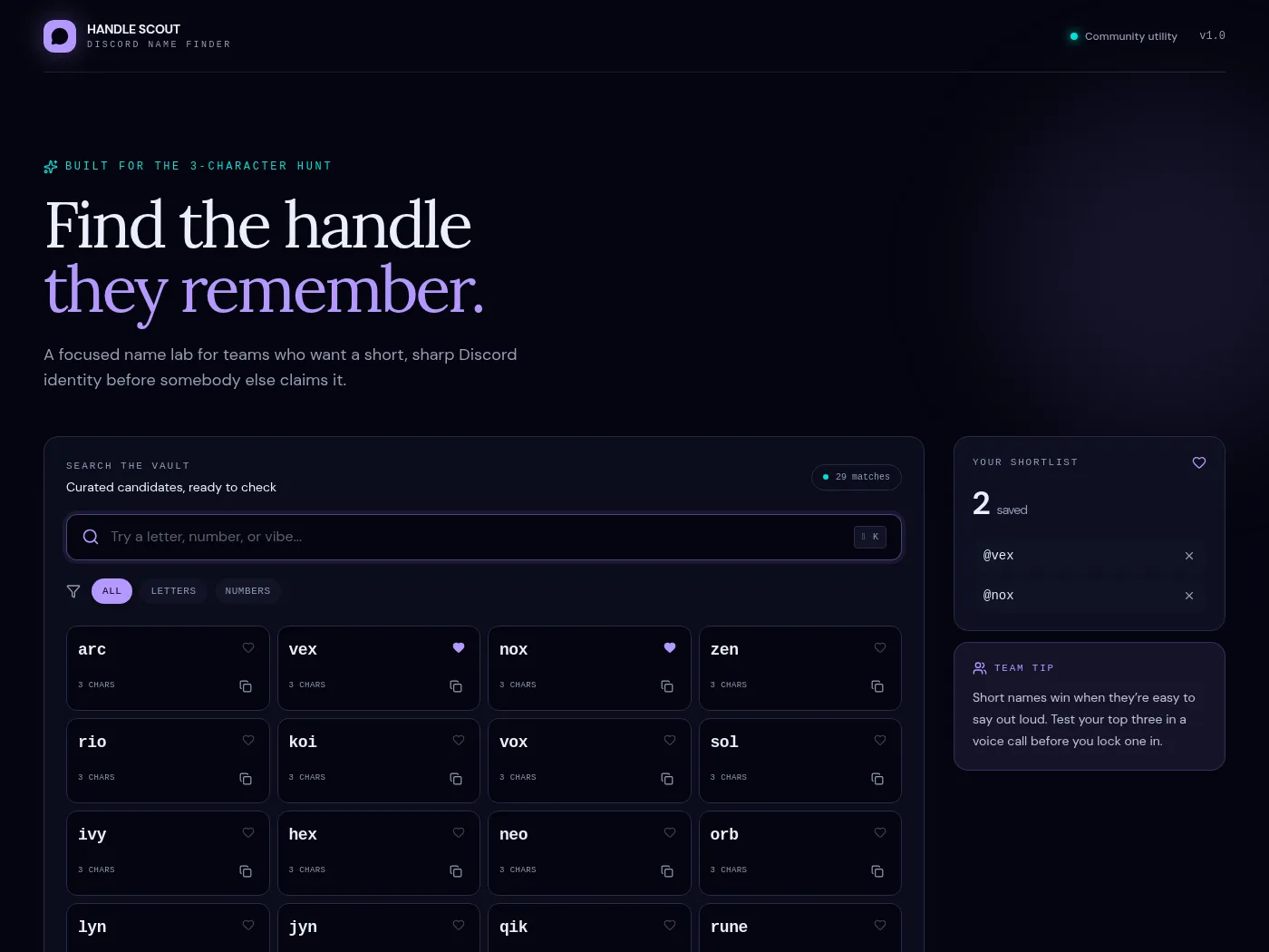 Discord Name Finder