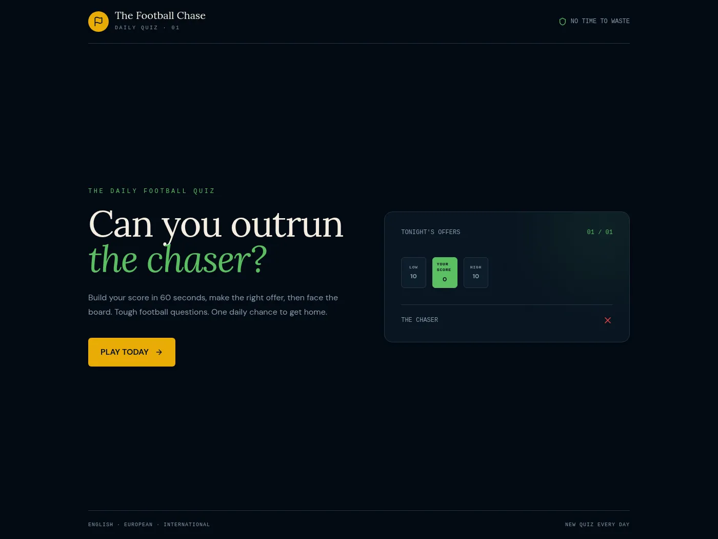Chase the Football Quiz