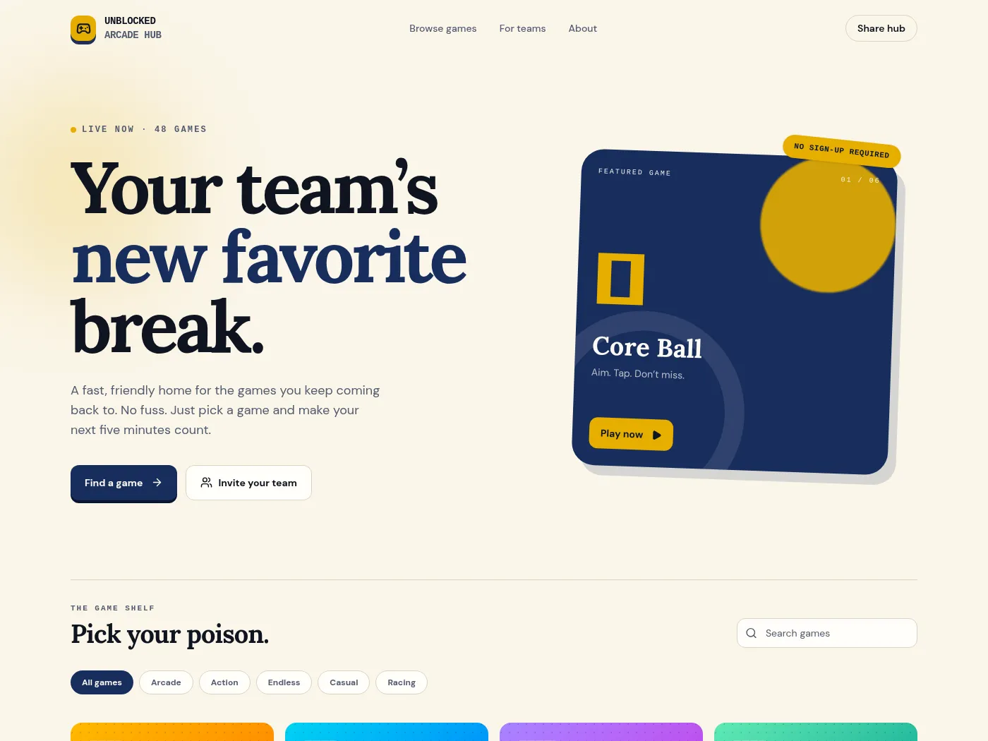 Unblocked Arcade Hub