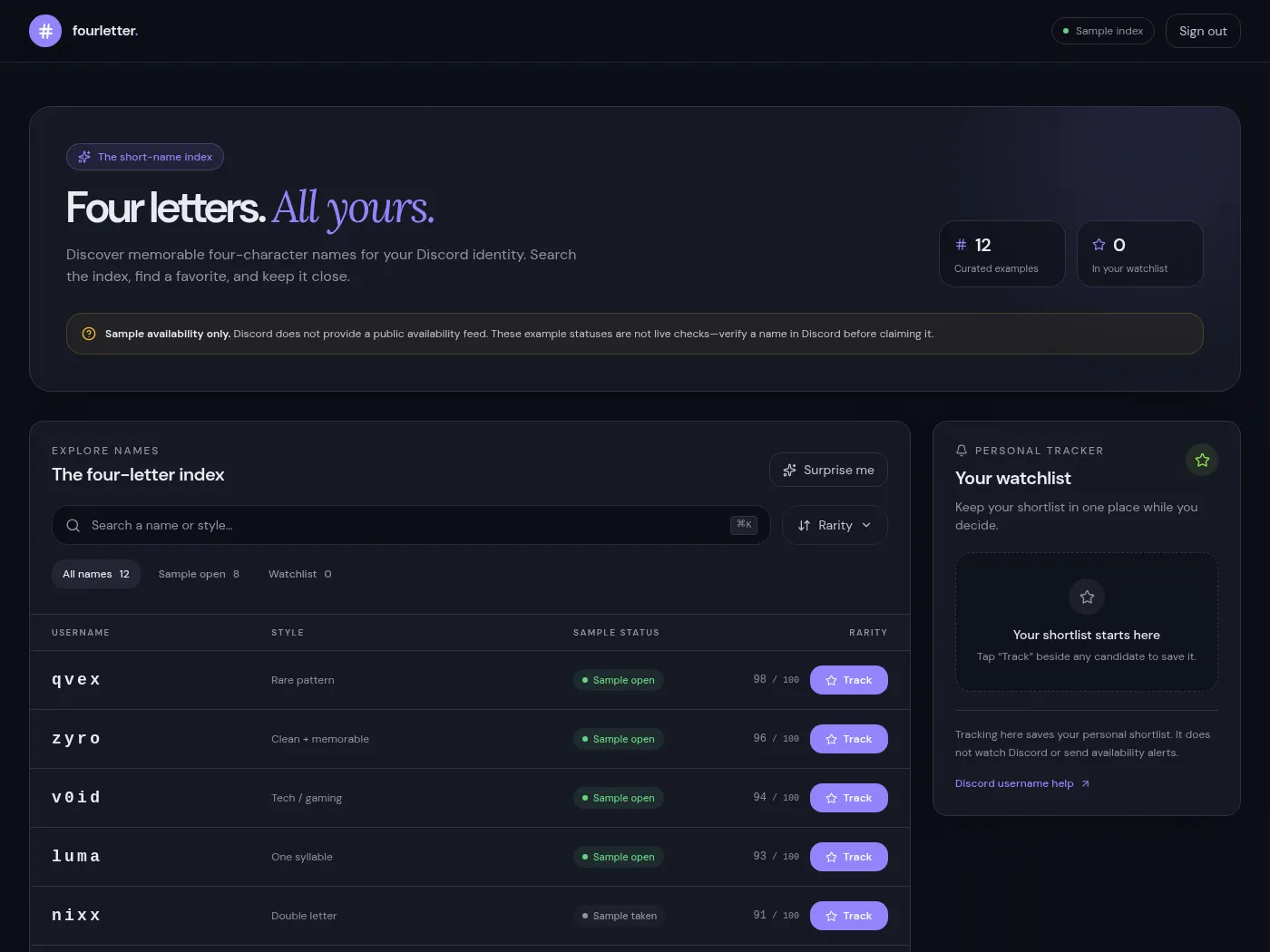 Fourletter Discord Finder