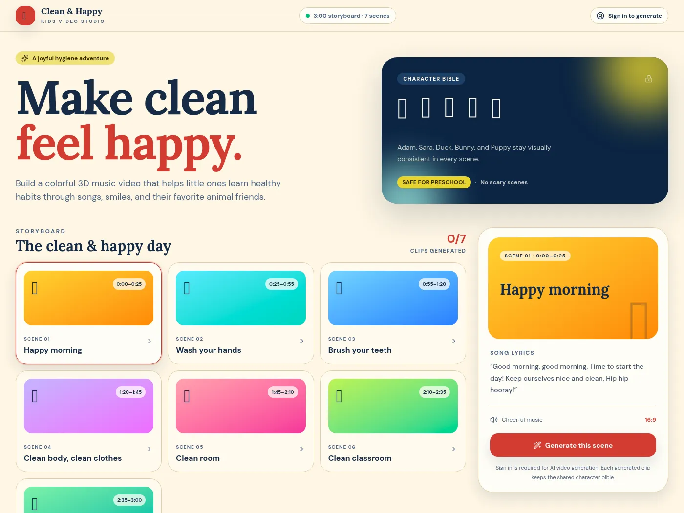Clean & Happy Kids Video