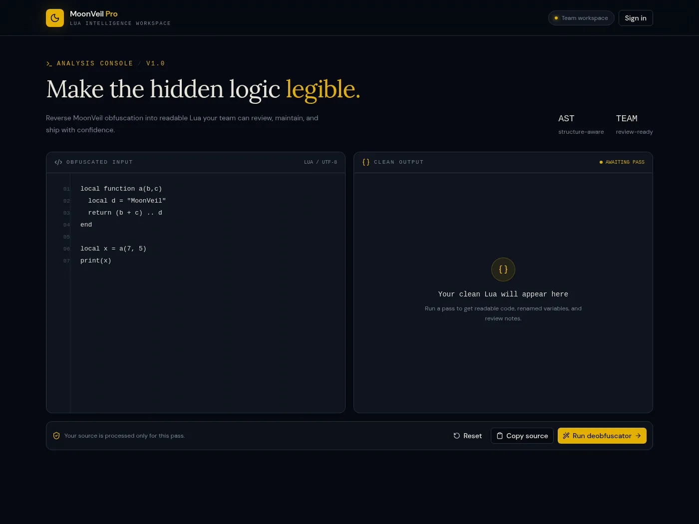 MoonVeil Deobfuscator Pro