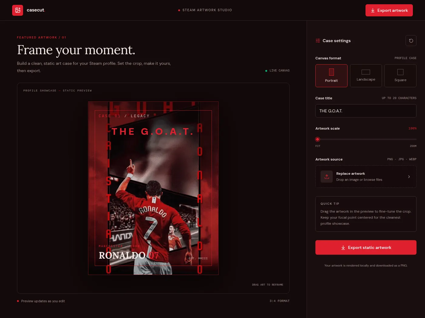 ArtShow Steam Profile Case