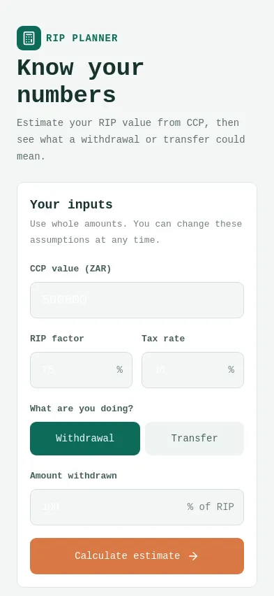 RIP Tax Calculator