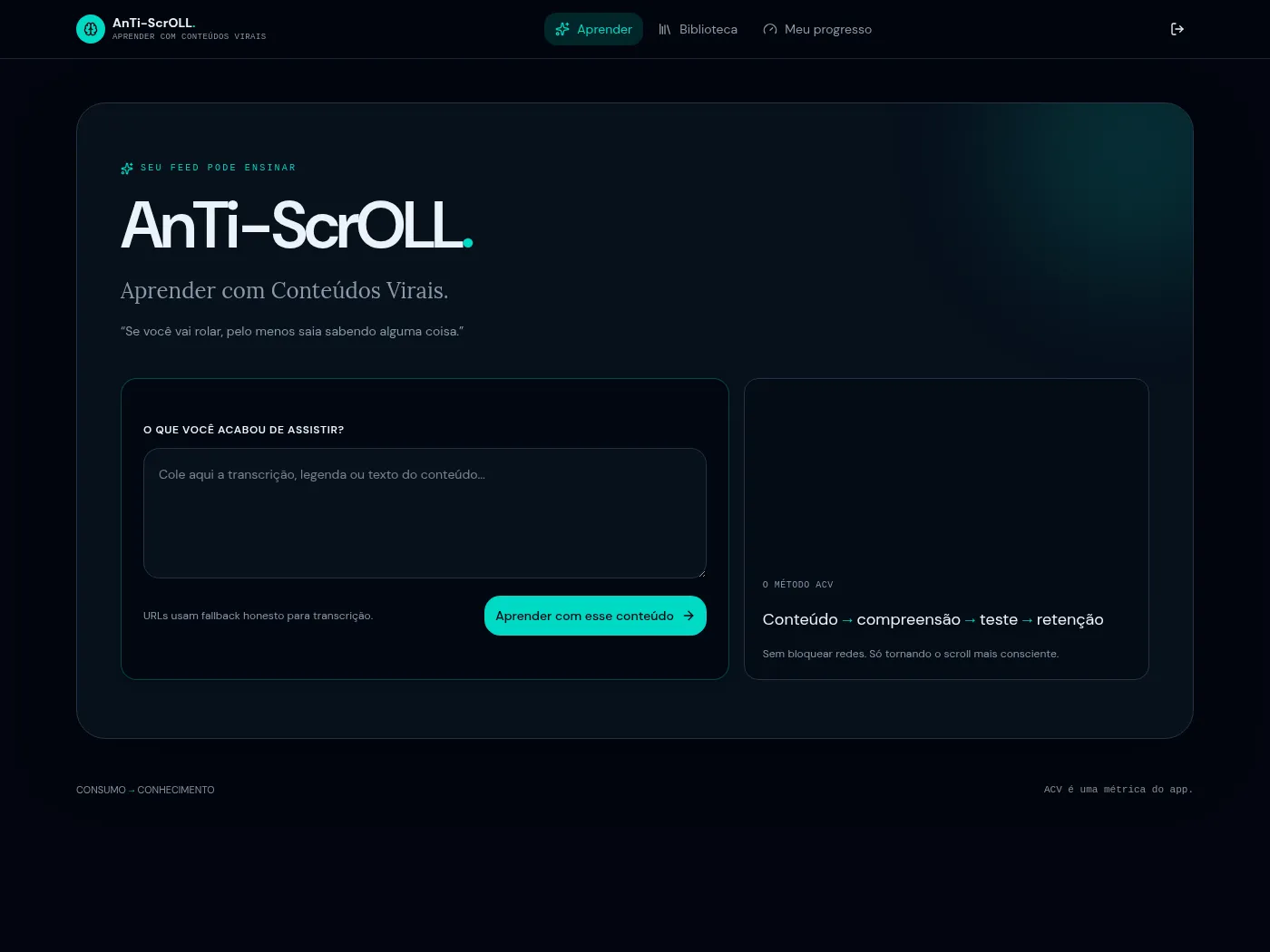 AnTi-ScrOLL Viral Learning App