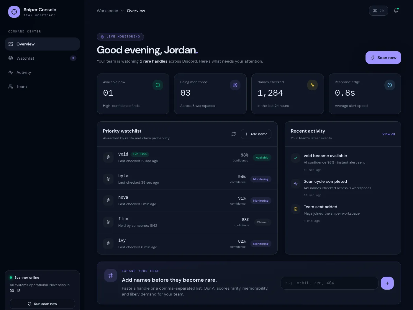 Discord Name Sniper