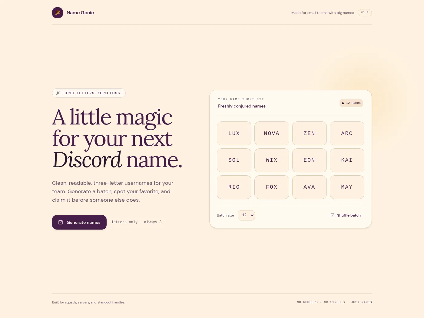 Discord Name Genie