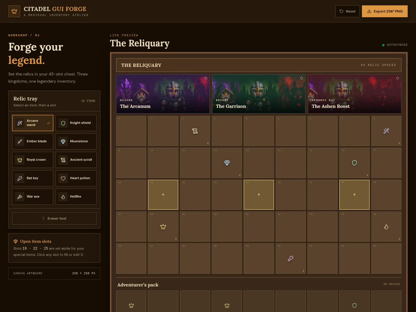 Medieval Minecraft GUI Maker