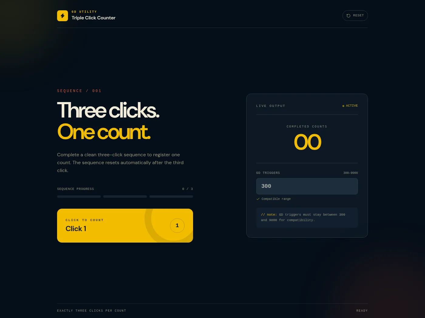 Triple Click Counter