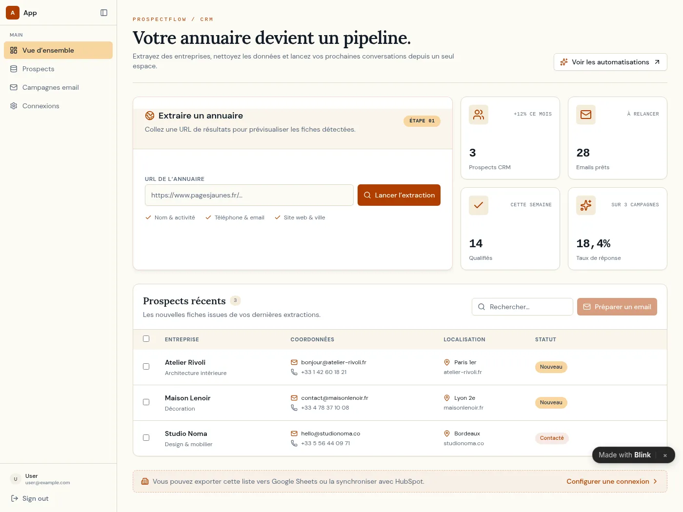 Annuaire Scraper CRM