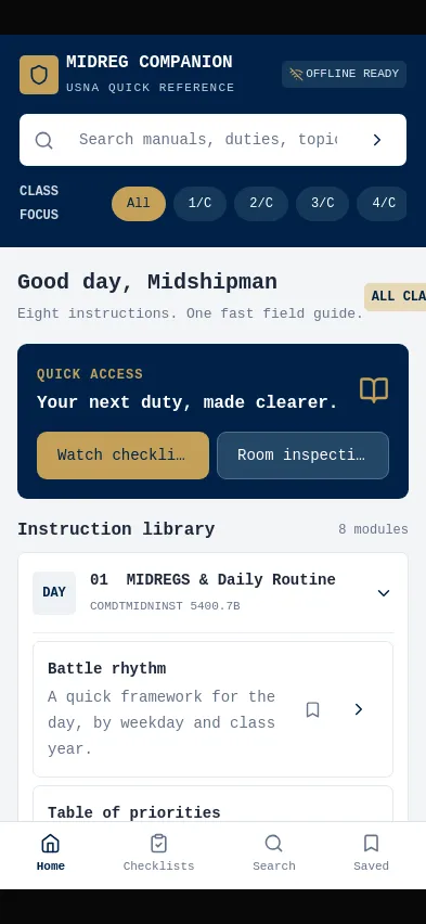 USNA MidReg Companion