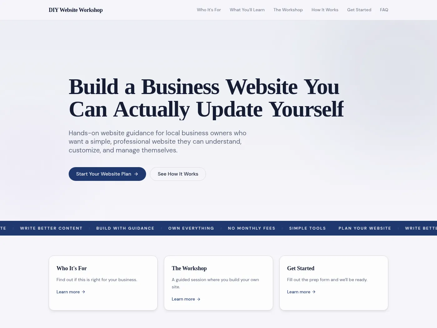 DIY Website Workshop