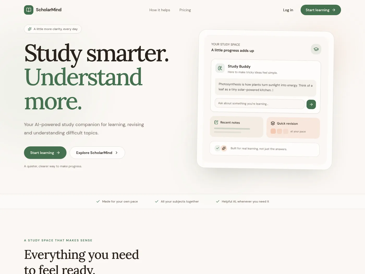 ScholarMind AI Study SaaS