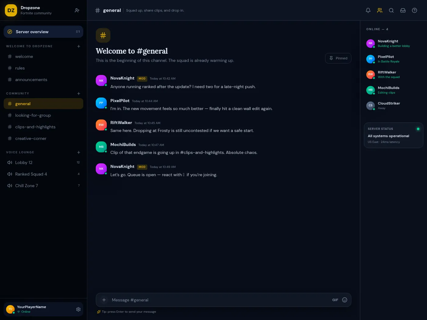 Fortnite Discord Server Clone