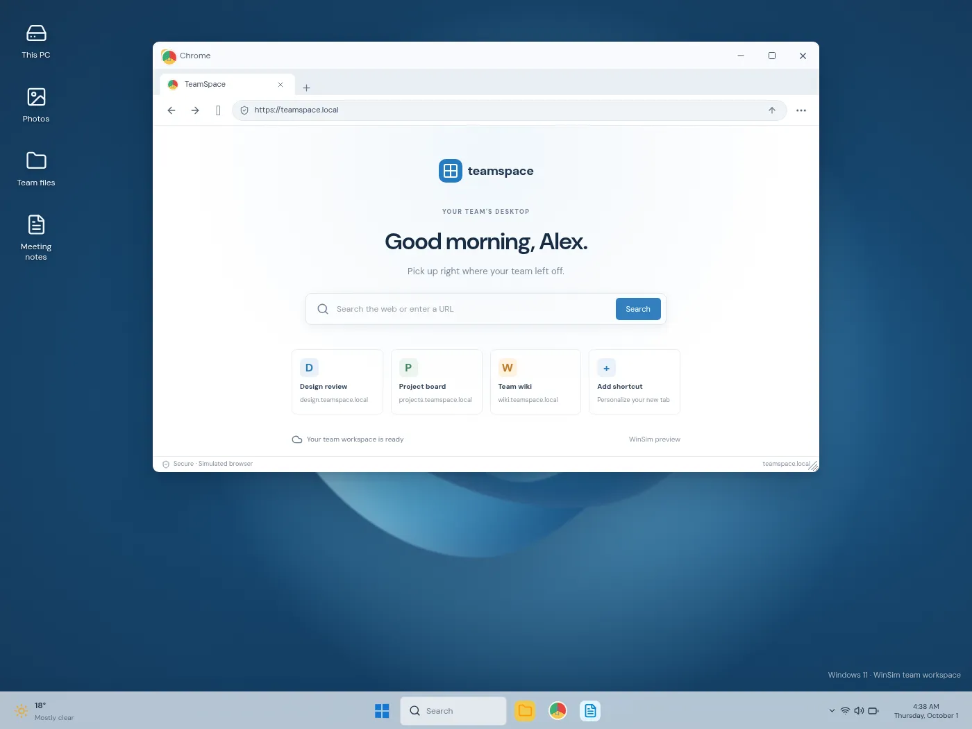 WinSim Interactive Desktop