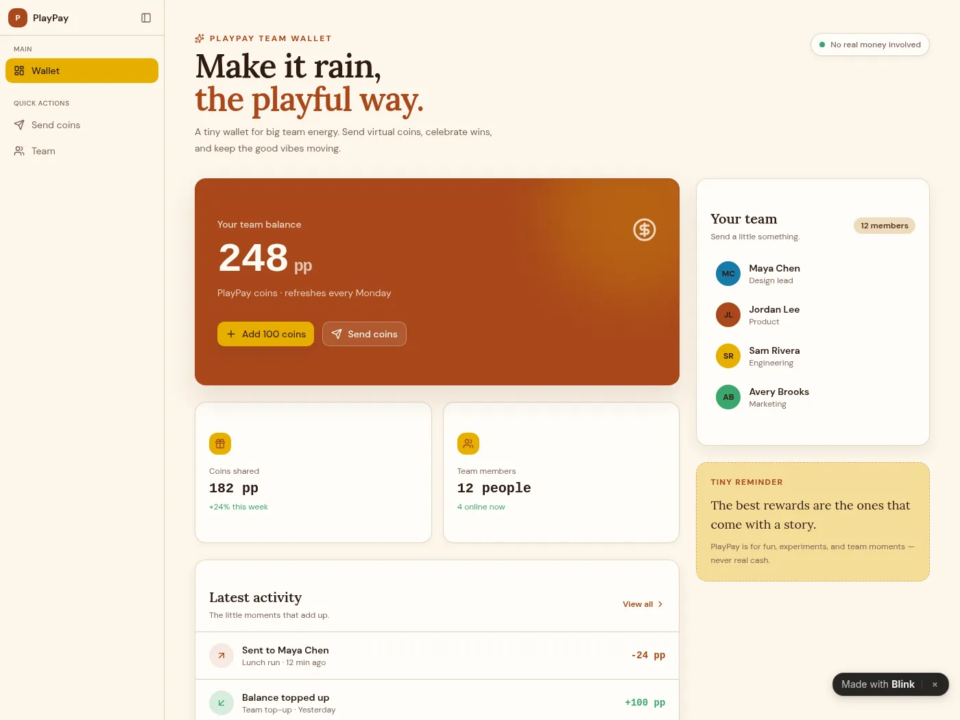 PlayPay Team Wallet