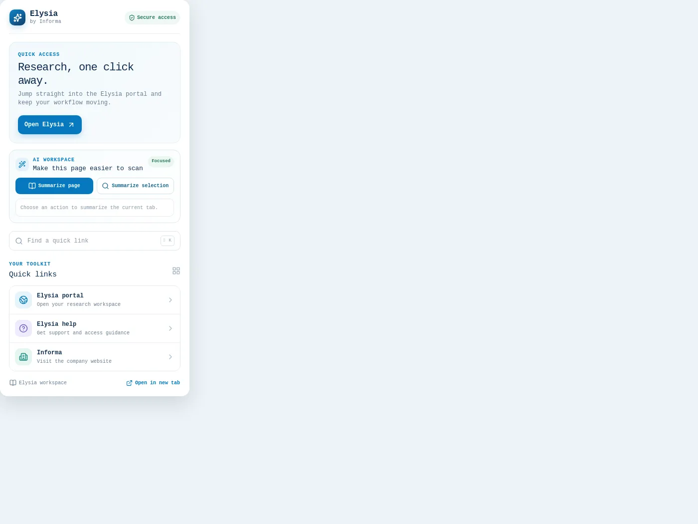 Elysia Quick Access