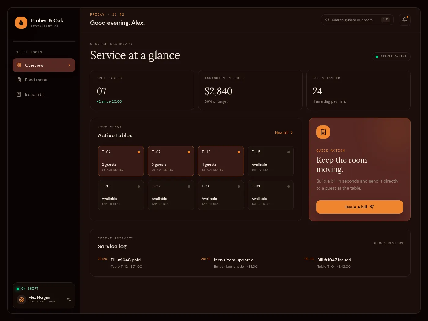 FiveM Restaurant Menu UI