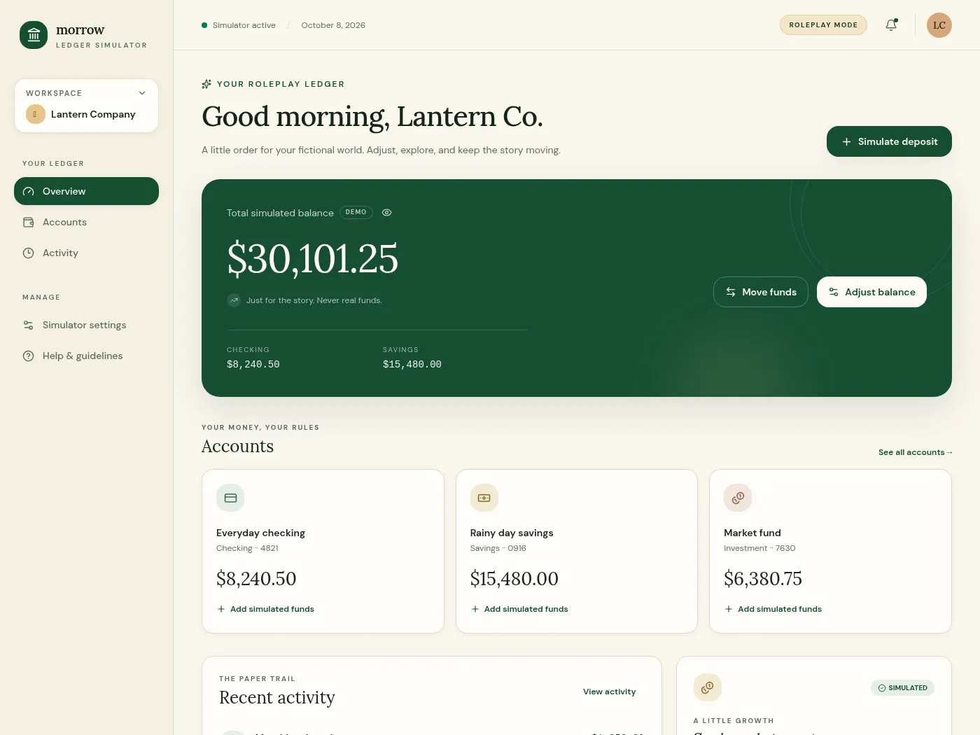 LARP Bank Simulator