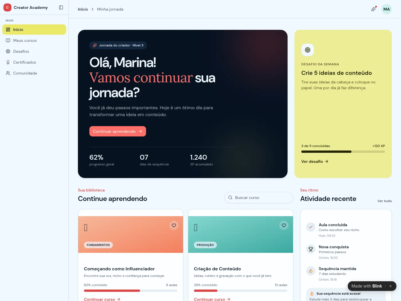 Creator Academy Platform