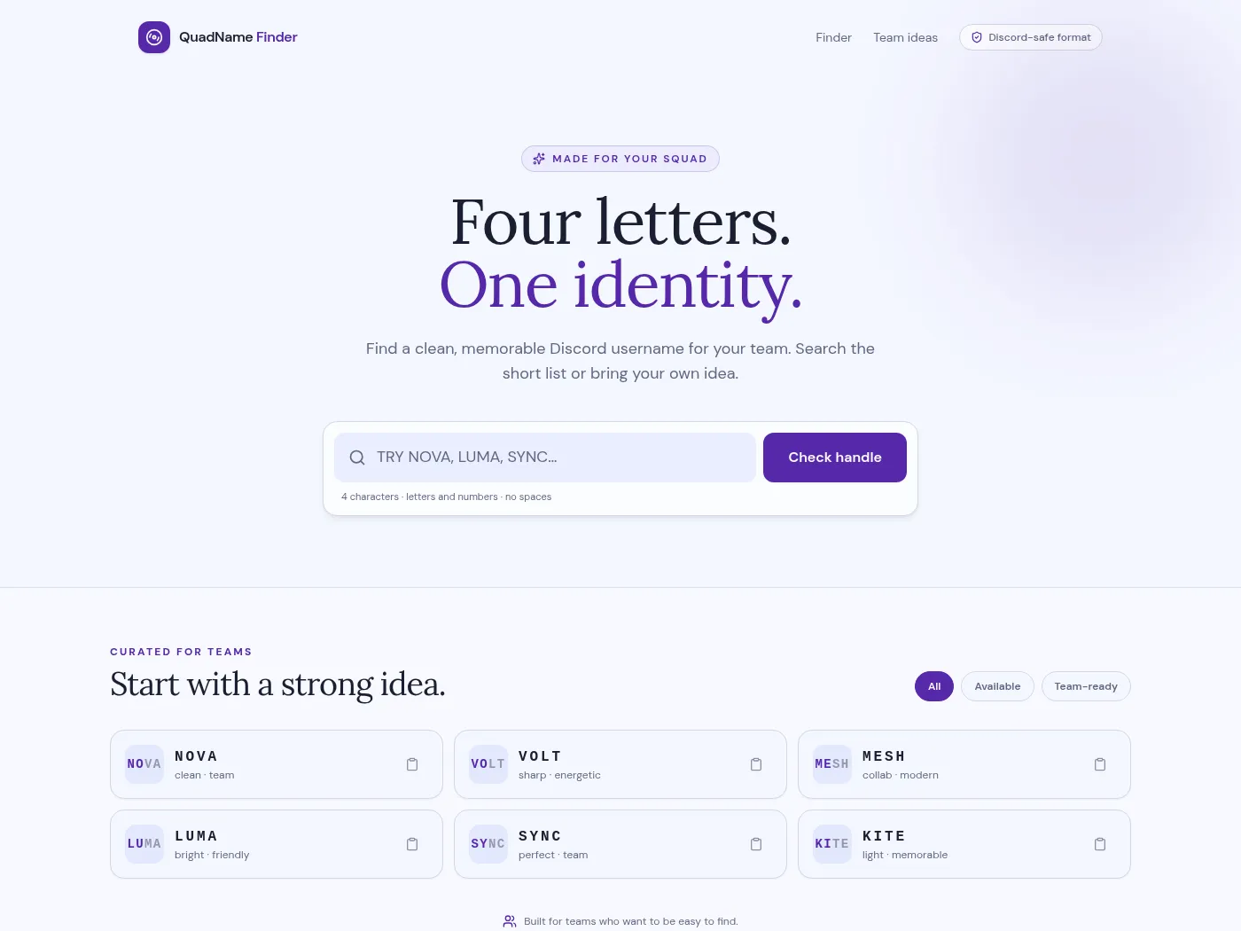 QuadName Finder