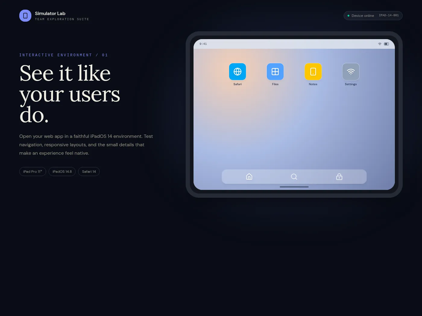 iPadOS Simulator Lab