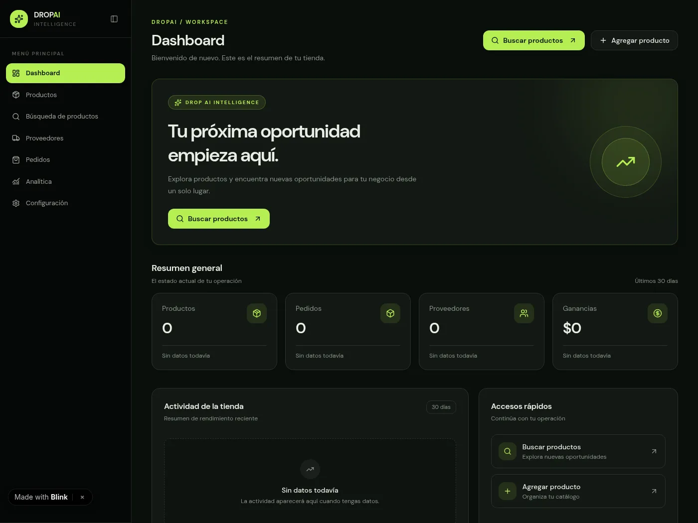 DropAI Dashboard Restoration