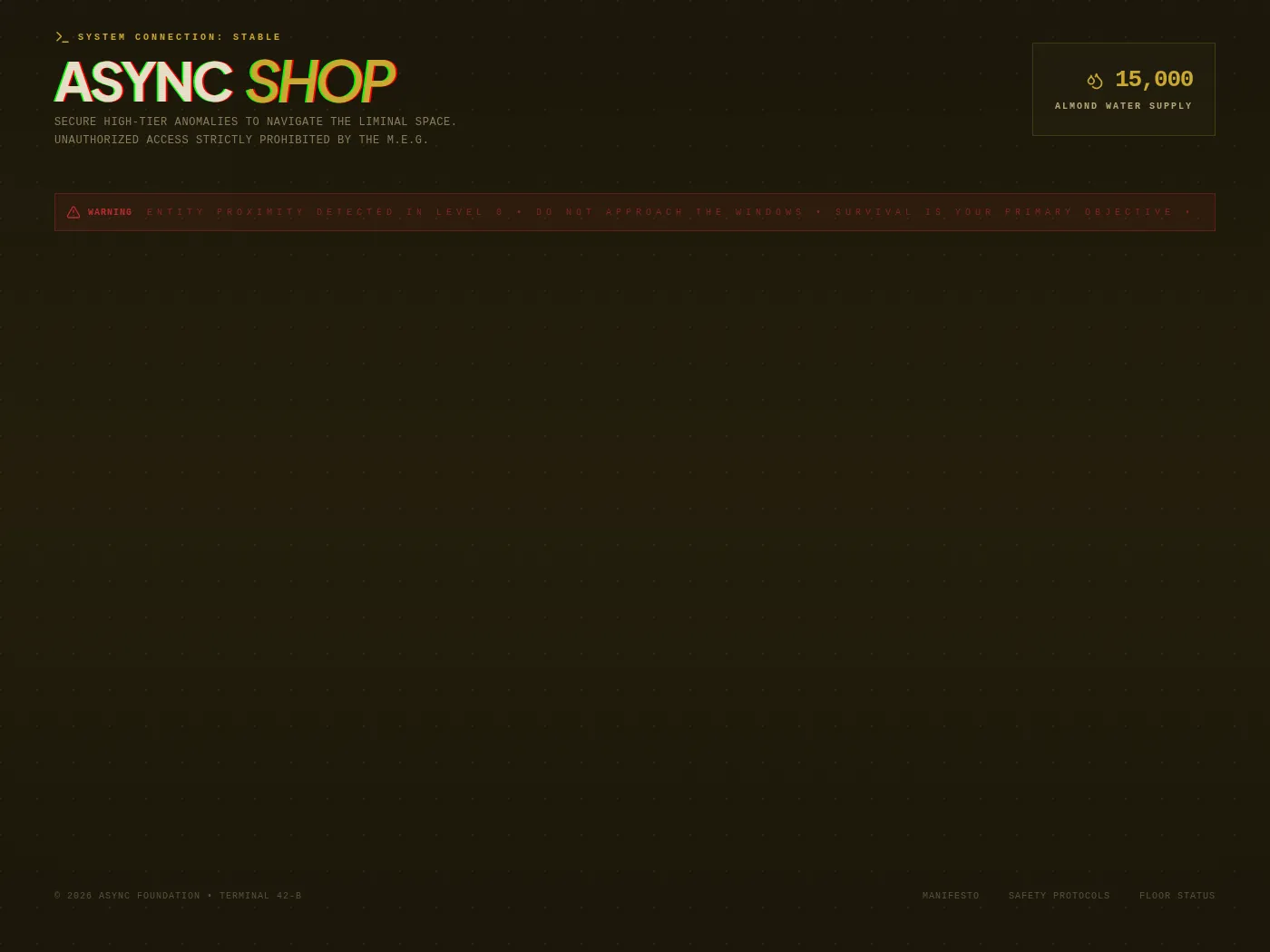Backrooms Shop UI