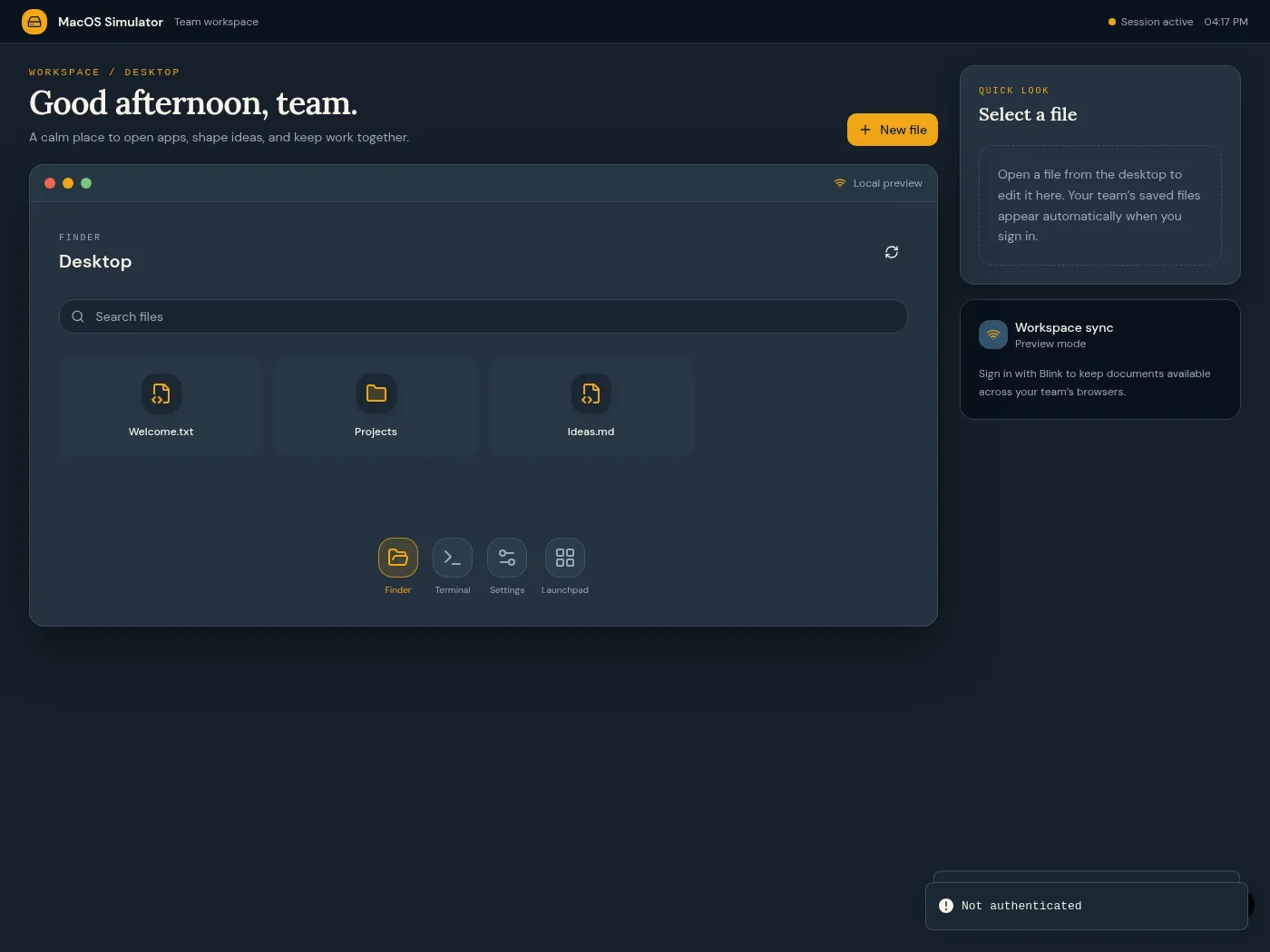 Web MacOS Simulator