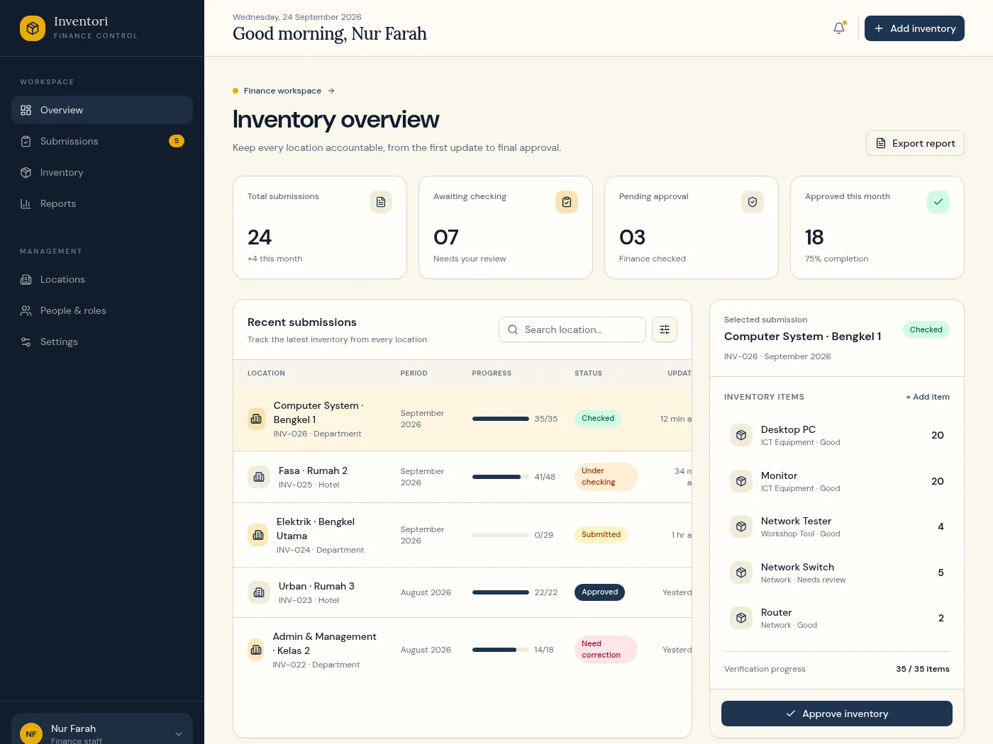 Smart Inventory Approval System